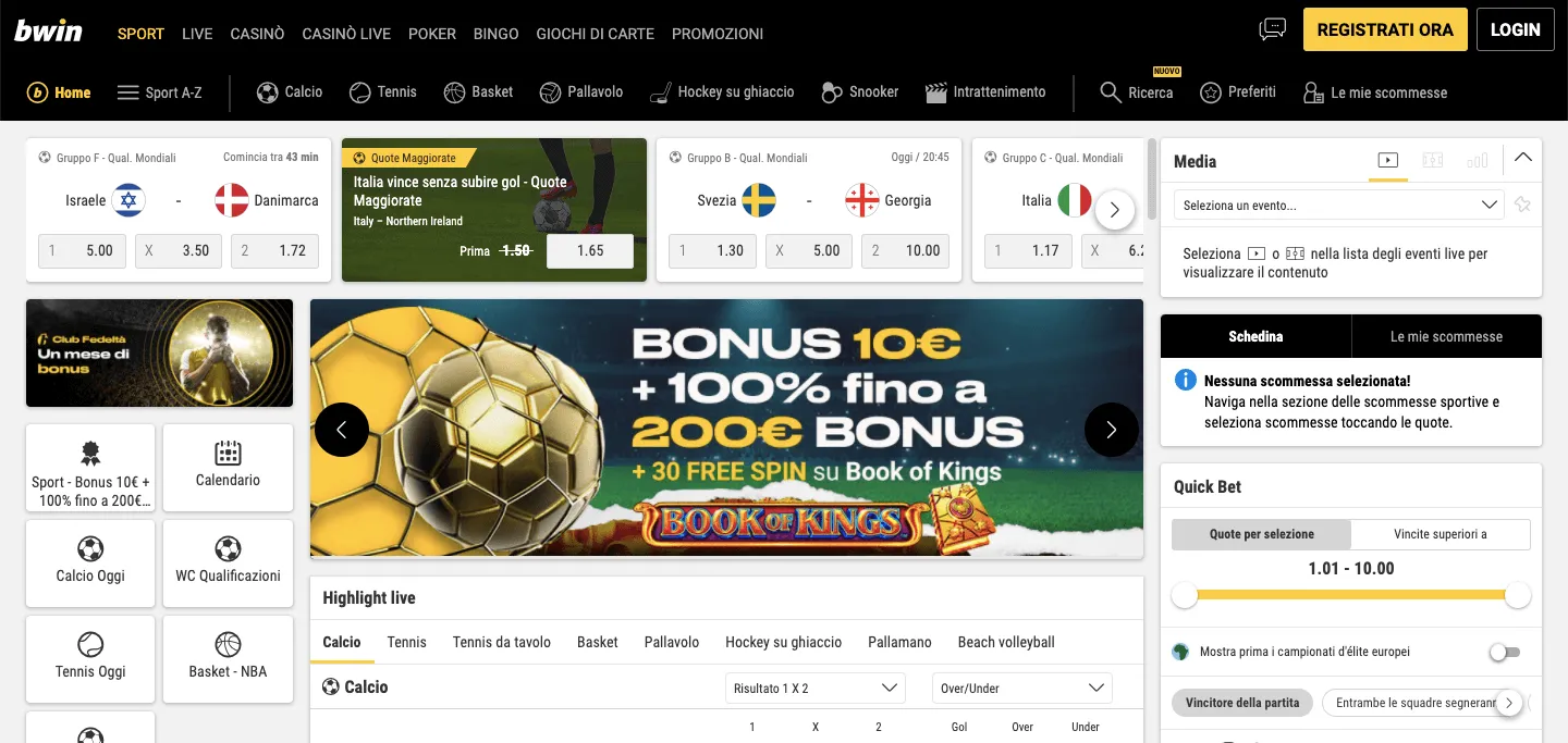 Bwin » Miglior Bookmakers in Italia → Recensioni, Bonus e Quote