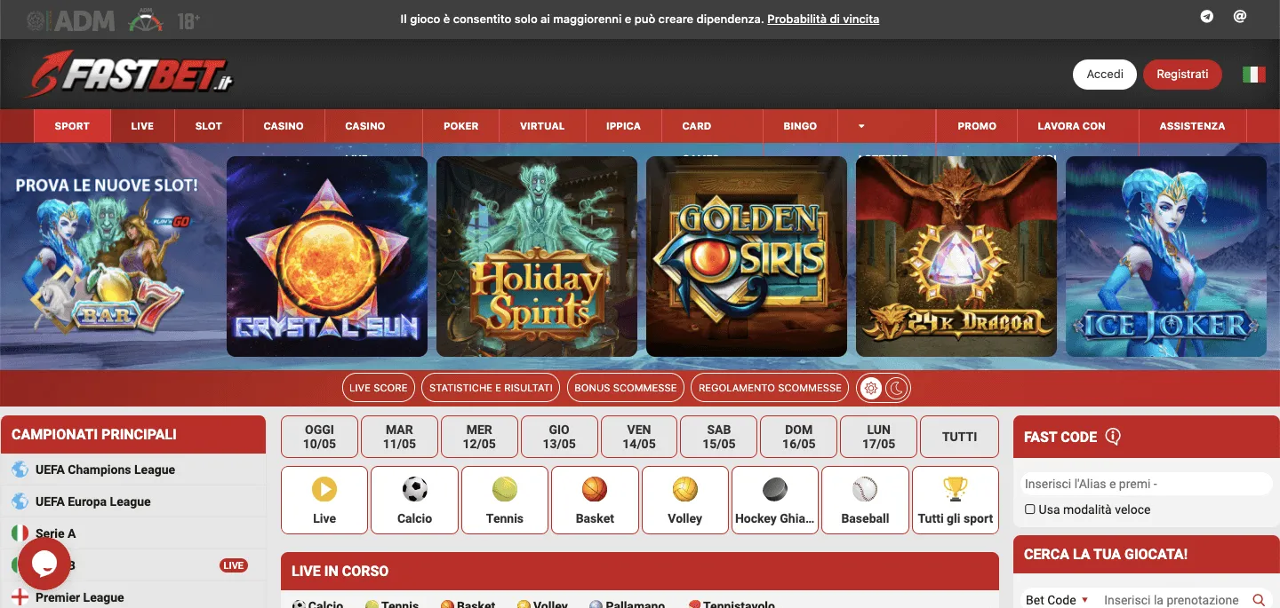 Fastbet » Miglior Bookmakers in Italia → Recensioni, Bonus e Quote